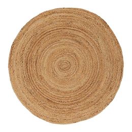 Pharao24.de Landhaus Teppich hellbraun aus Jute 150 cm Durchmesser