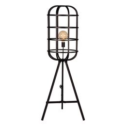 Pharao24.de Schwarze Stehlampe im Industry und Loft Stil 145 cm hoch