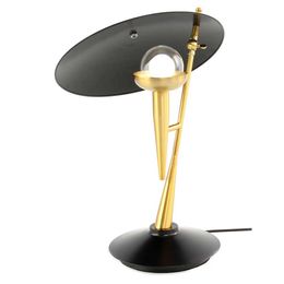 Pharao24.de Tischlampe in Goldfarben und Schwarz Metall