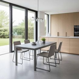 Pharao24.de Terrassen Esstisch aus Aluminium Glas