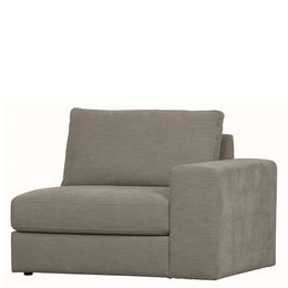Pharao24.de Einsitzer Couch Armlehne rechts in Grau R&uuml;cken echt bezogen
