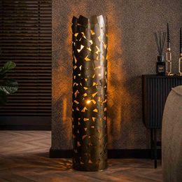 Pharao24.de Stehlampe Stehleuchte in Bronze mit Lochmuster