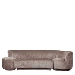 Pharao24.de Sofa Couch in Taupe im Skandi Design (dreiteilig)