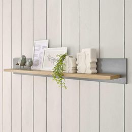 Pharao24.de Landhaus Wandboard in Lichtgrau und Eichefarben 150 cm breit