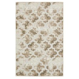 Pharao24.de Teppich Outdoor Braun mit Kachelmuster Cremefarben