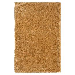 Pharao24.de Hochfloriger Teppich Shaggy Goldfarben