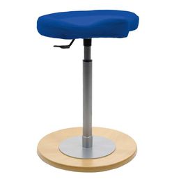 Pharao24.de Moderner Pendelhocker blauer Stoffbezug Gasdruck h&ouml;henverstellbar
