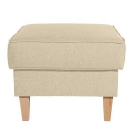 Pharao24.de Sitzhocker Beige im Landhausstil Flachgewebe und Buche