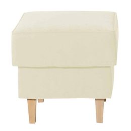 Pharao24.de Hocker Velour Creme im Landhausstil 53x45x53 cm