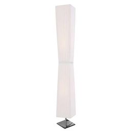 Pharao24.de Wei&szlig;e Stehlampe aus Latex und Edelstahl modern