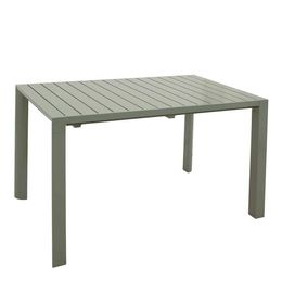 Pharao24.de Metall Gartentisch in Silbergrau Aluminium Front Butterflyauszug