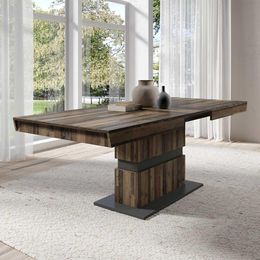 Pharao24.de Tisch Esszimmer ausziehbar im Industry und Loft Stil Holz Antik Optik