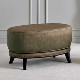 Pharao24.de Premium Polsterhocker in Taupe und Dunkelbraun 94 cm breit