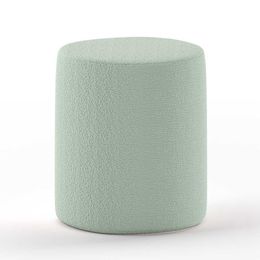 Pharao24.de Sitzhocker Boucle in Gr&uuml;n Skandi Design