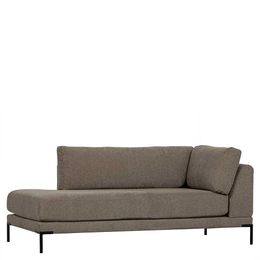 Pharao24.de Lounge Element rechts Taupe aus Webstoff Vierfu&szlig;gestell aus Metall