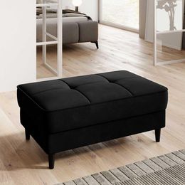 Pharao24.de Fusshocker Couchhocker in Schwarz mit Schaumstoffpolsterung