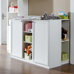 Pharao24.de Baby Wickelkommode in Wei&szlig; 120 cm breit - 75 cm tief