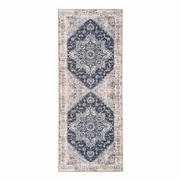 Pharao24.de Vintage Teppich in Blau und Grau orientalischen Muster