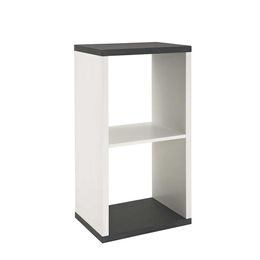 Pharao24.de 2 F&auml;cher Regal in Wei&szlig; Grau 30 cm tief