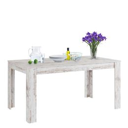 Pharao24.de Esszimmer Tisch in Holz White Wash 160x75x90 cm