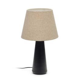 Pharao24.de Hohe Tischlampe in Beige und Schwarz Skandi Design