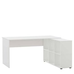 Pharao24.de Wei&szlig;er B&uuml;rotisch mit Regal Made in Germany 150 cm breit