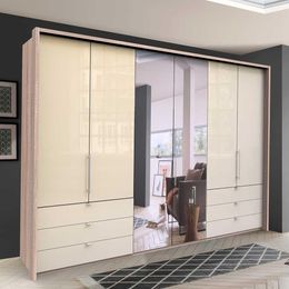 Pharao24.de Panorama Kleiderschrank 3 t&uuml;rig Spiegel Schubladen glasbeschichtet
