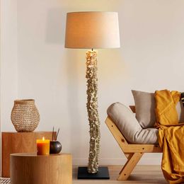 Pharao24.de Stehlampe Treibholz maritim 150 cm hoch Cremefarben