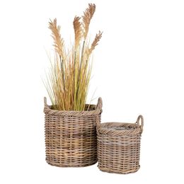 Pharao24.de Korb Set Rattan im Landhausstil zweiteilig (zweiteilig)