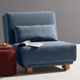 Pharao24.de Sessel zum Schlafen Blau Stoff