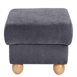 Pharao24.de Landhaus Beistellhocker in Anthrazit Velours 54 cm breit