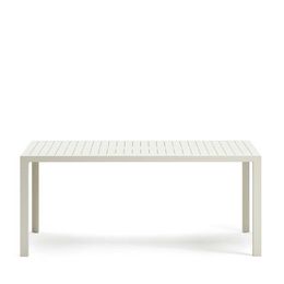 Pharao24.de Garten Esstisch wei&szlig; 180x90 aus Aluminium pulverbeschichtet