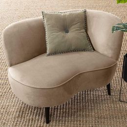 Pharao24.de Modernes Lounge Sofa im Retrostil Khaki und Schwarz