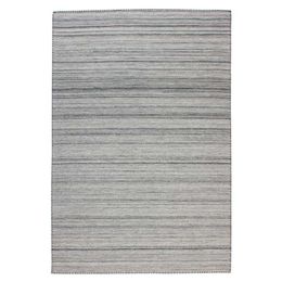 Pharao24.de Webstoff Teppich in Grau gestreift 1 cm hoch