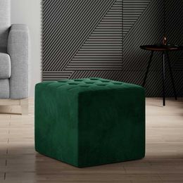 Pharao24.de Hocker Sitzhocker aus Samt in quadratischer Form
