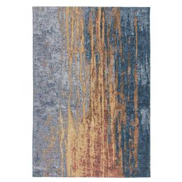 Pharao24.de Vintage Design Teppich in Blau und Beige Kurzflor