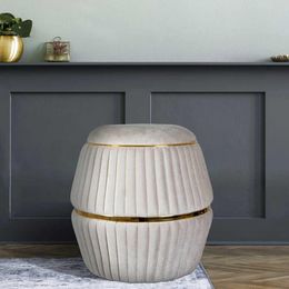 Pharao24.de Hocker aus Samtvelours runder Form