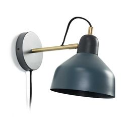 Pharao24.de Verstellbare Wandleuchte aus Metall Petrol und Grau
