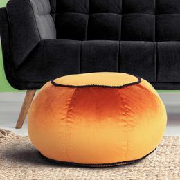 Pharao24.de Design Pouf in Bronzefarben Samt 65 cm breit