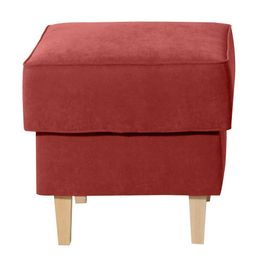 Pharao24.de Couchhocker in Terracotta Velours Landhausstil