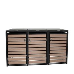 Pharao24.de 3er M&uuml;lltonnenbox stabil 198 cm breit 116 cm hoch