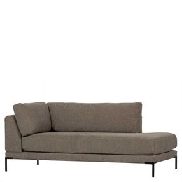 Pharao24.de Lounge Element links Taupe mit Vierfu&szlig;gestell aus Metall 200 cm breit