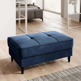 Pharao24.de Polsterhocker Couchhocker in Blau aus Samt