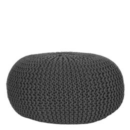 Pharao24.de Skandi Design Pouf in Anthrazit Strickstoff