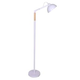 Pharao24.de Stehlampe Wei&szlig; im Skandi Design Schirm verstellbar