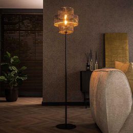 Pharao24.de Stehlampe mit Lochmuster Schwarzbraun