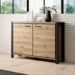 Pharao24.de Wohnzimmerkommode im Industrie und Loft Stil Vierfu&szlig;gestell