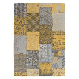 Pharao24.de Vintage Design Teppich in Goldfarben und Grau Chenillegewebe