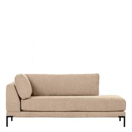 Pharao24.de Sofa Modul Ottomane aus Chenillegewebe mit Fu&szlig;gestell aus Metall