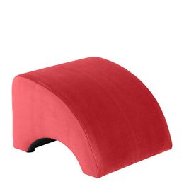 Pharao24.de Sessel Fusshocker Rot mit Bezug aus Samtvelours modernem Design